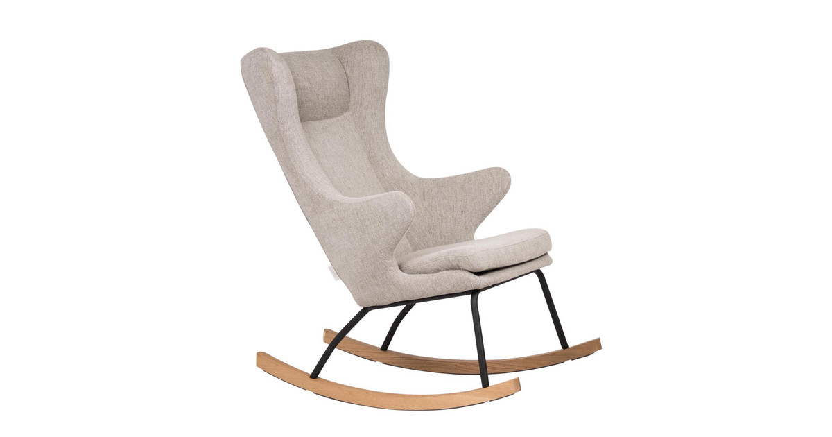 Quax Deluxe Rocking Nursing Chair - Sand Grey | Baby Bunting AU