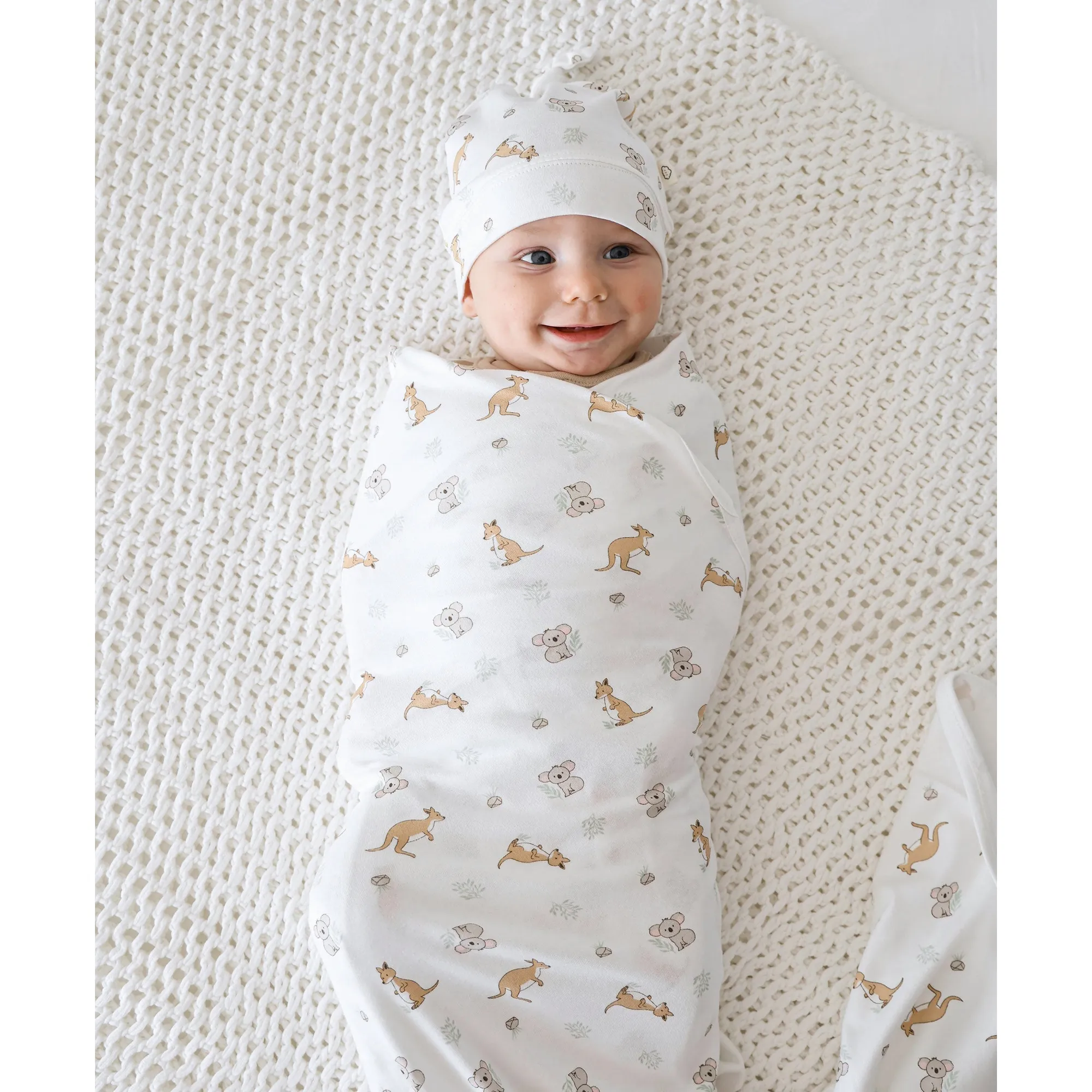 Lummi In Colour Baby Swaddle Wrap - Kangaroo & Koala | Baby Bunting AU