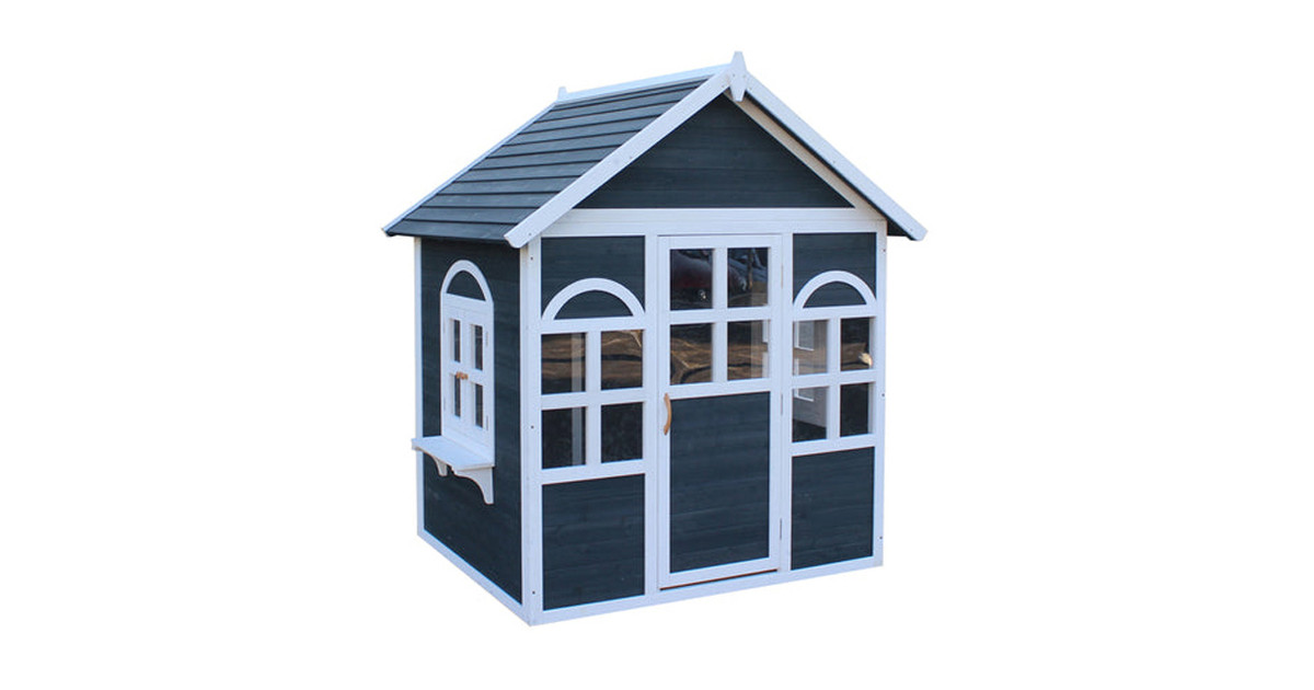 Kidzshack Happy Shack Cubby House with Opening Side Windows and Shelves ...