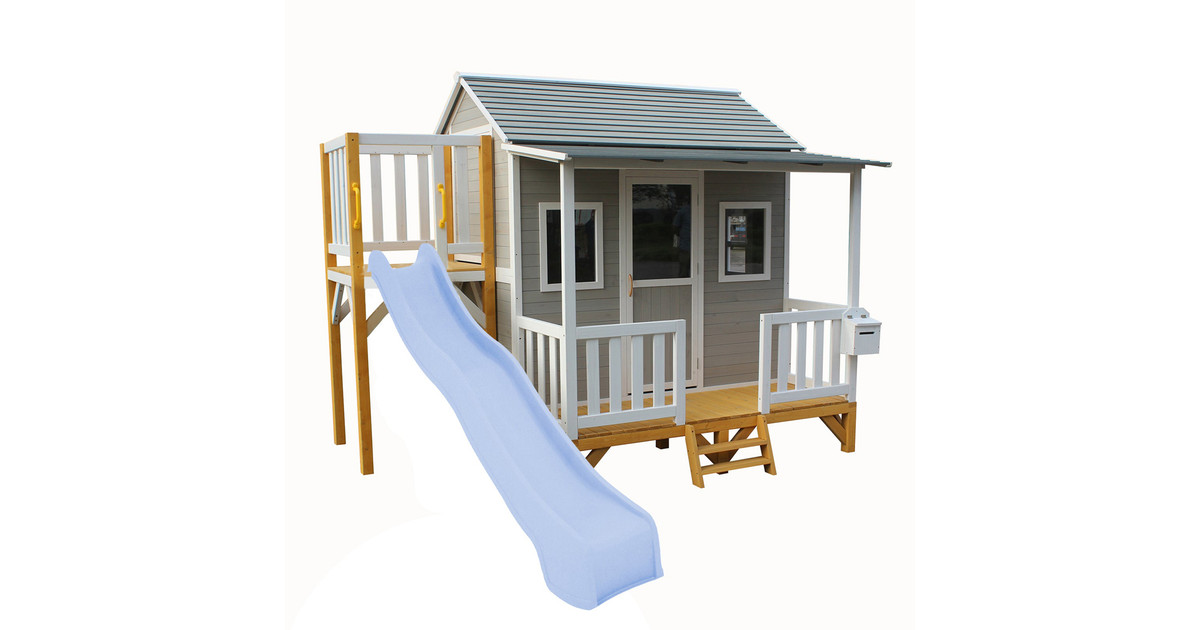 Kidzshack Delightful Shack Kids Large Wooden Cubby House - Pastel Blue ...