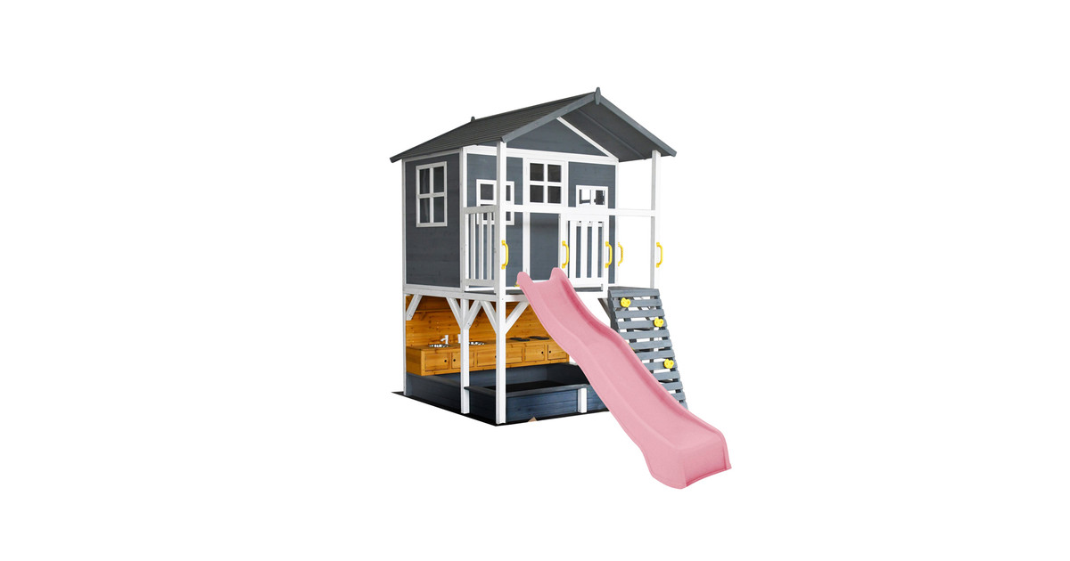 Kidzshack Caboodle Kids Wood Large Cubby House/Mud Kitchen Pastel Pink ...