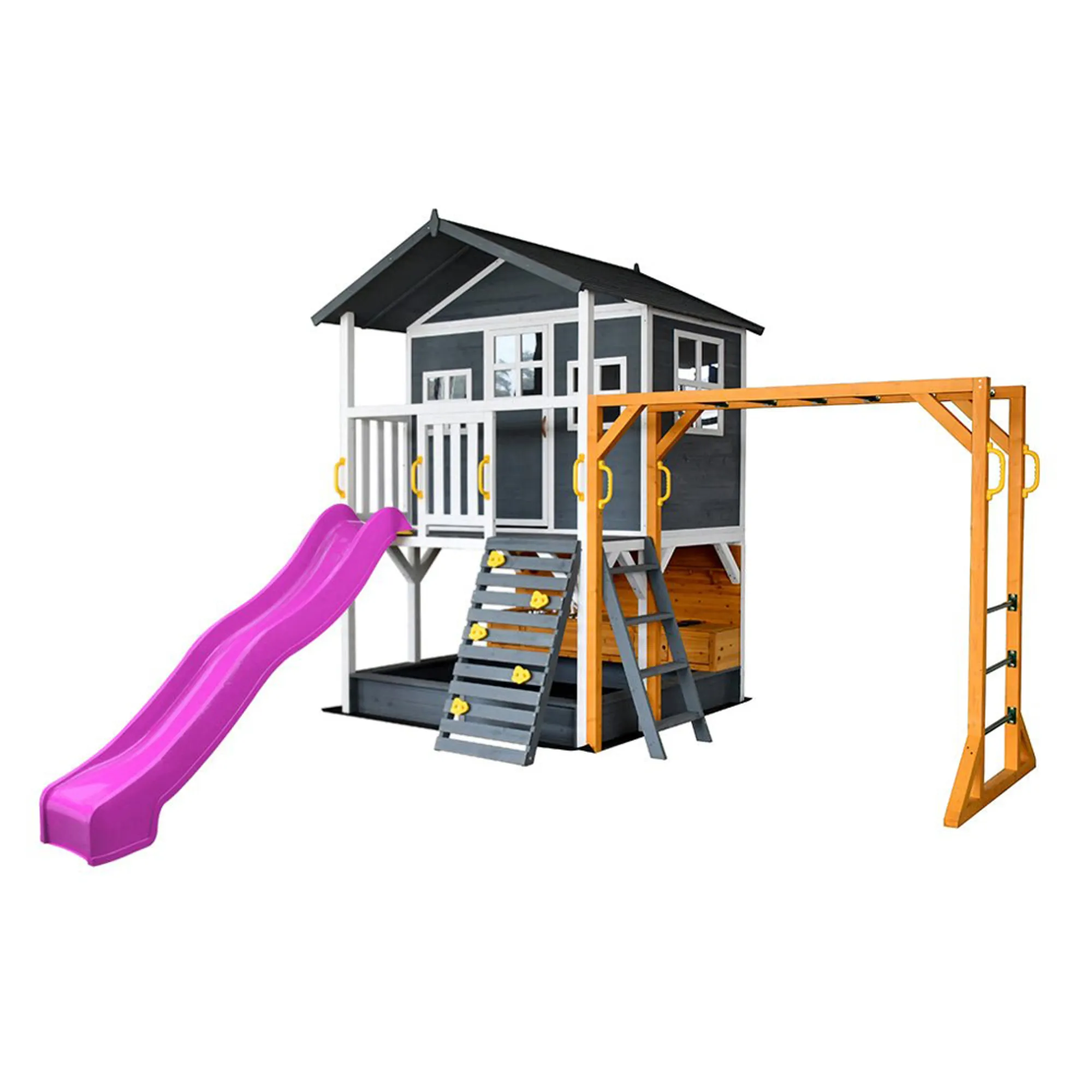 Kidzshack Caboodle Kids Cubby House with Mud Kitchen and Monkey Bar ...