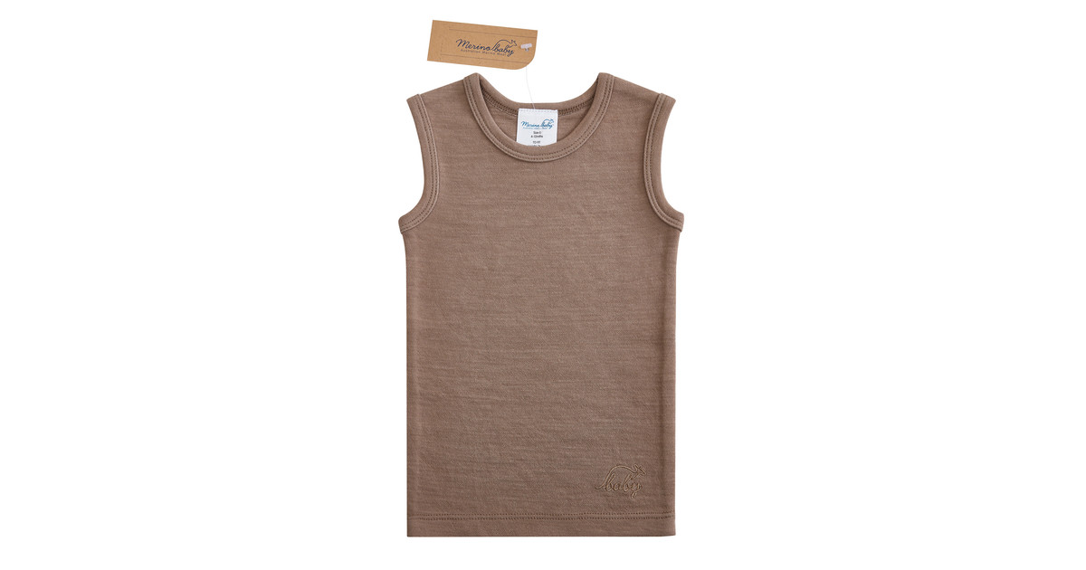 Merino Baby Merino Vest- Brown Marle | Baby Bunting AU