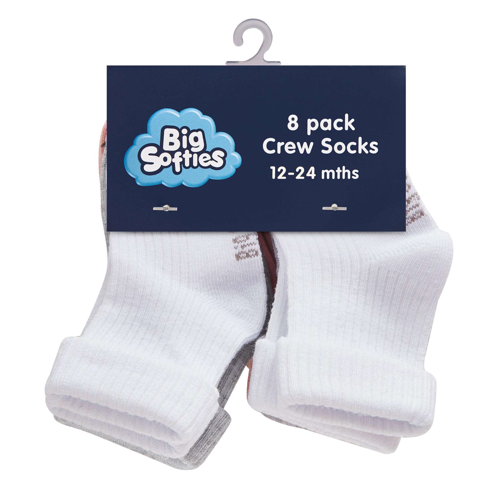 Big Softies Baby Girl's 8-Pack Crew Socks | Baby Bunting AU