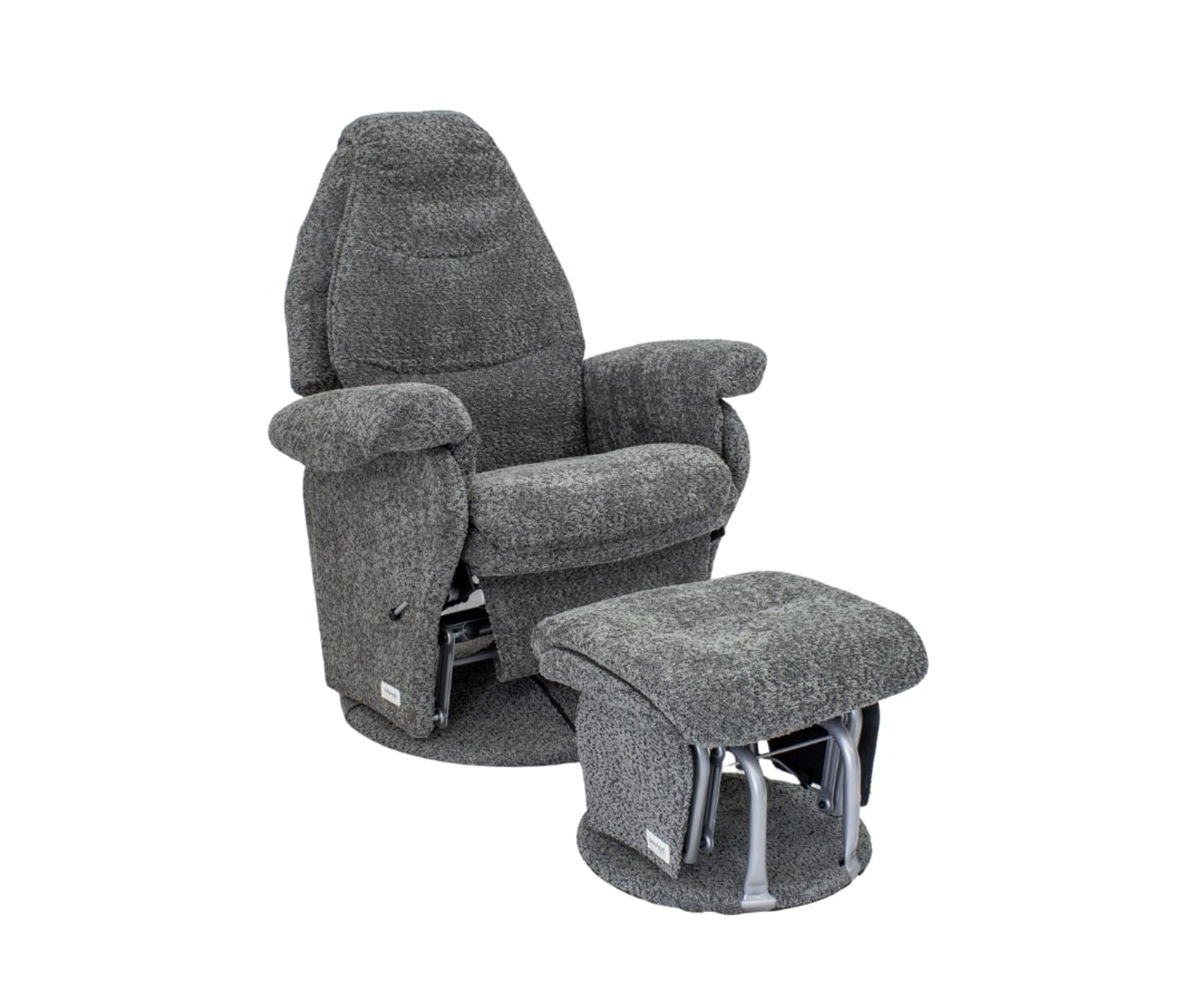 Babyhood Vogue Feeding Glider Chair & Ottoman Boucle - Grey | Baby ...