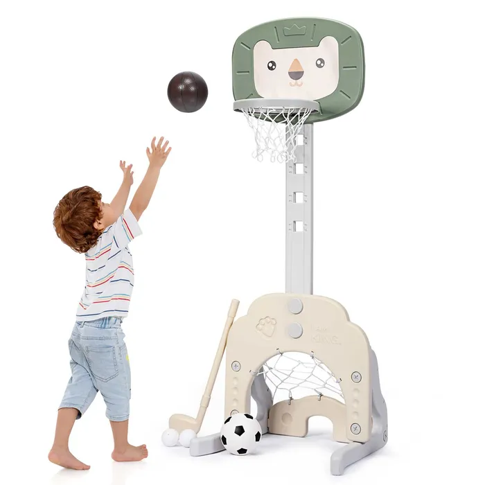 Baby Joy 3-in-1 Basketball Hoop with Balls - Green | Baby Bunting AU