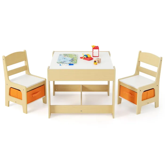 Baby Joy 3 in 1 Kids Table & Chair Set with Reversible Tabletop ...