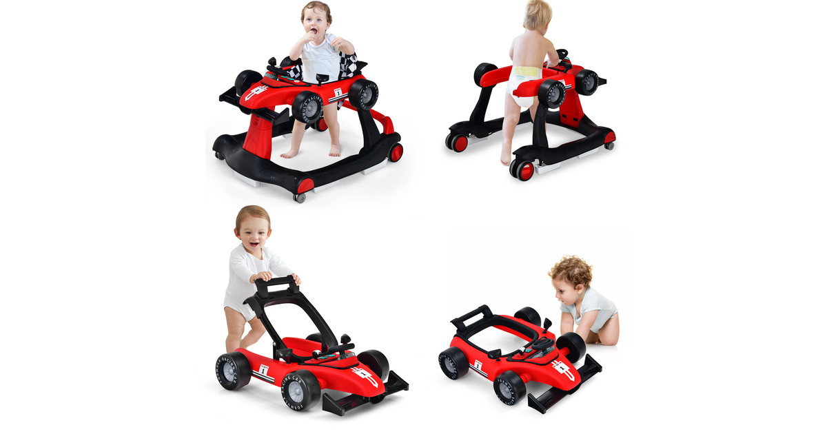 Baby Joy 4-in-1 Folding Baby Walker and Push Car with Adjustable Height ...