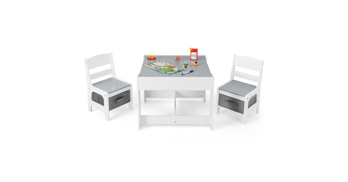 Baby Joy 3 in 1 Kids Table and Chair Set with Reversible Tabletop and ...