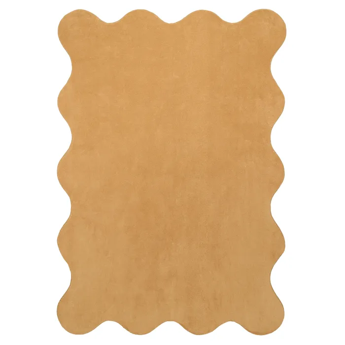 Miss Amara Darla Dark Beige Scallop Washable Rug | Baby Bunting AU