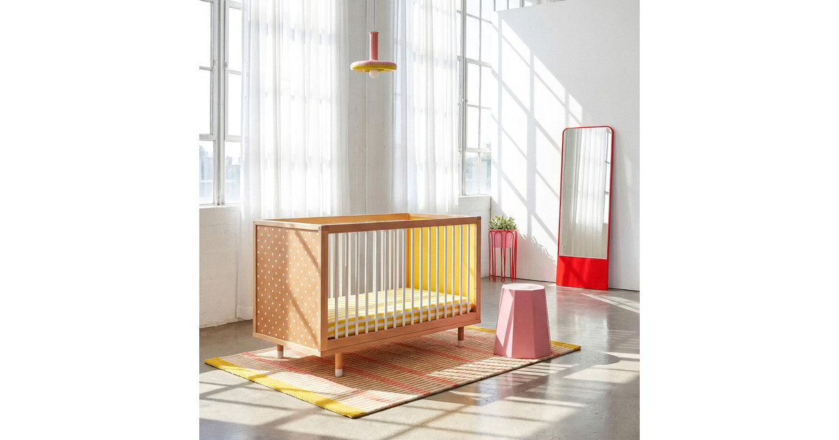 Bold Baby Cot - Yellow and Mint | Baby Bunting AU