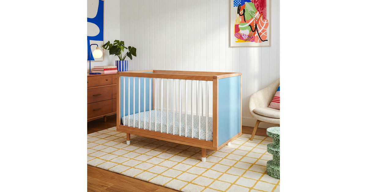 Bold Baby Blue and Deep Blue Cot + ComfiCore Mattress Bundle | Baby ...
