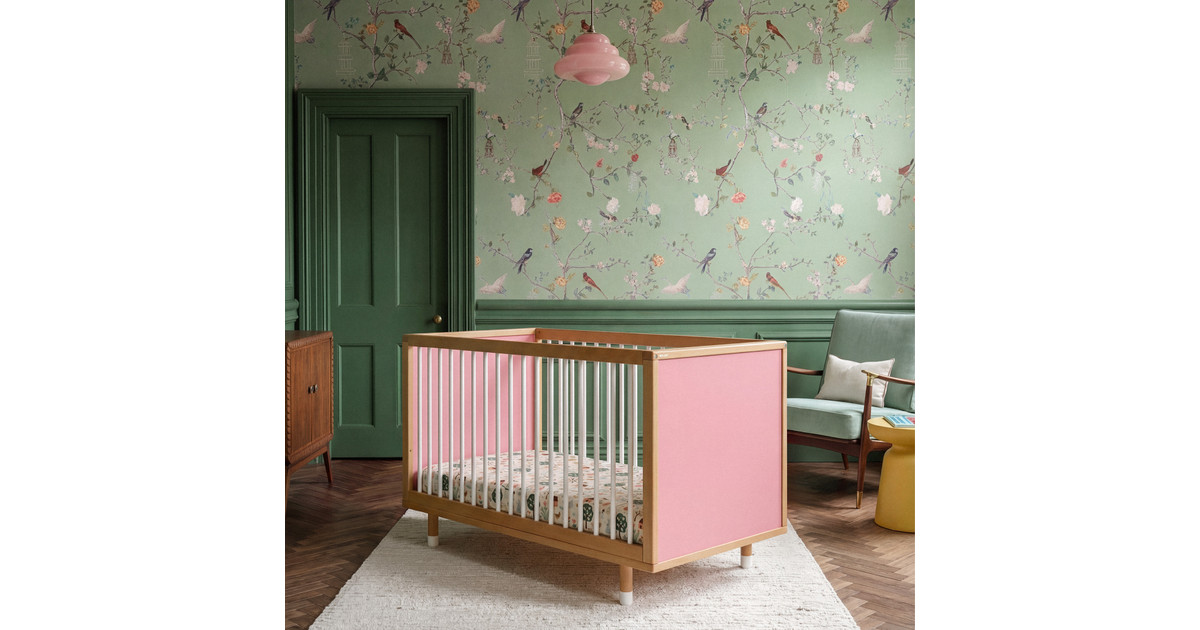 Bold Baby Pink and Green Cot + ComfiCore Mattress Bundle | Baby Bunting AU
