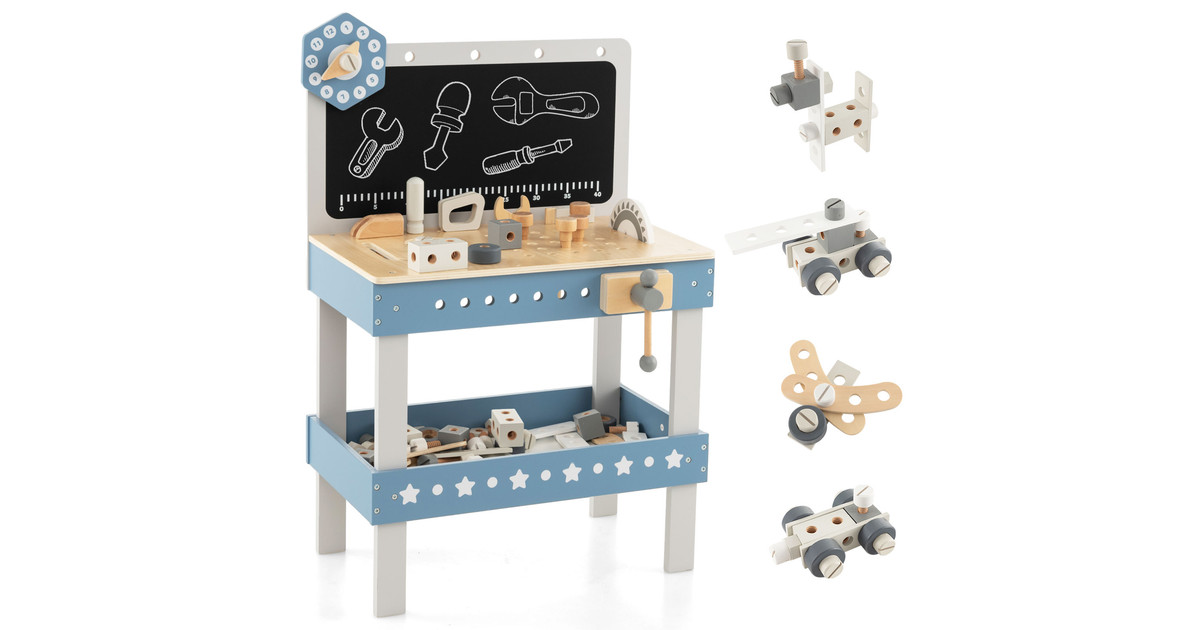 Baby Joy Wood Workbench Set Kids Pretend Play Toy Role Play Workshop w ...