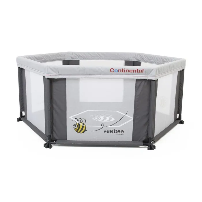 Veebee Continental 6-Sided Mesh Playpen - Marble Grey, 6m+ | Baby ...