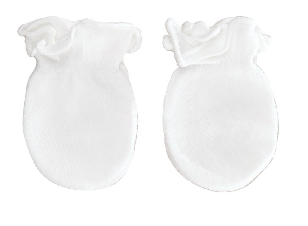 Playette 2 Pack Mittens Bamboo White | Baby Mittens | Baby Bunting AU