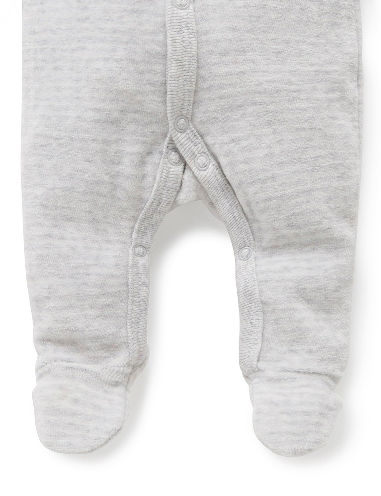 Purebaby Premmie Growsuit Pale Grey Stripe | Baby Onesies | Baby Bunting AU