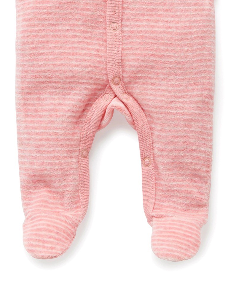 Purebaby Premmie Growsuit Bud Pink Stripe | Baby Onesies | Baby Bunting AU