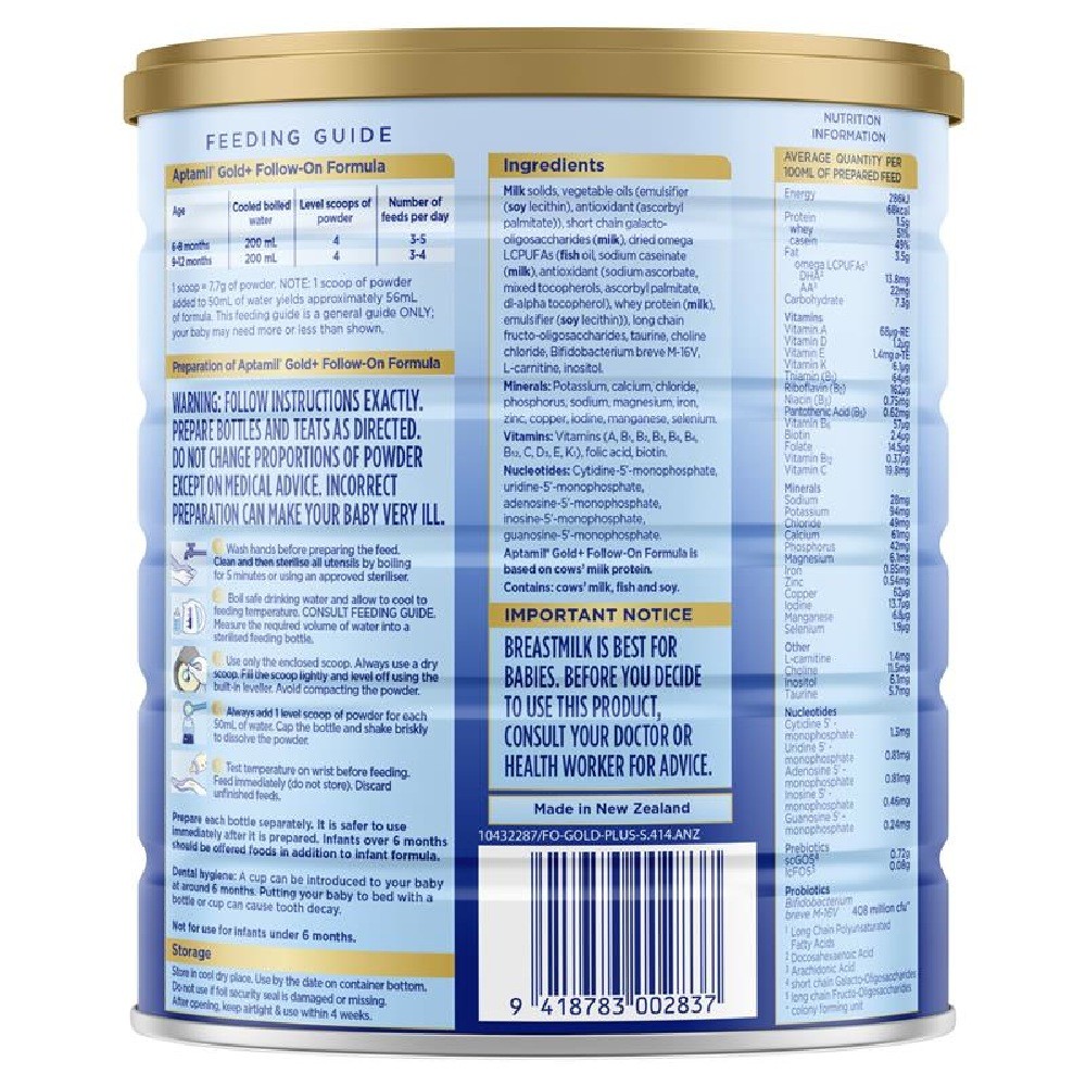 Aptamill Gold Formula Stage 2 900G | Baby Formula | Baby Bunting NZ